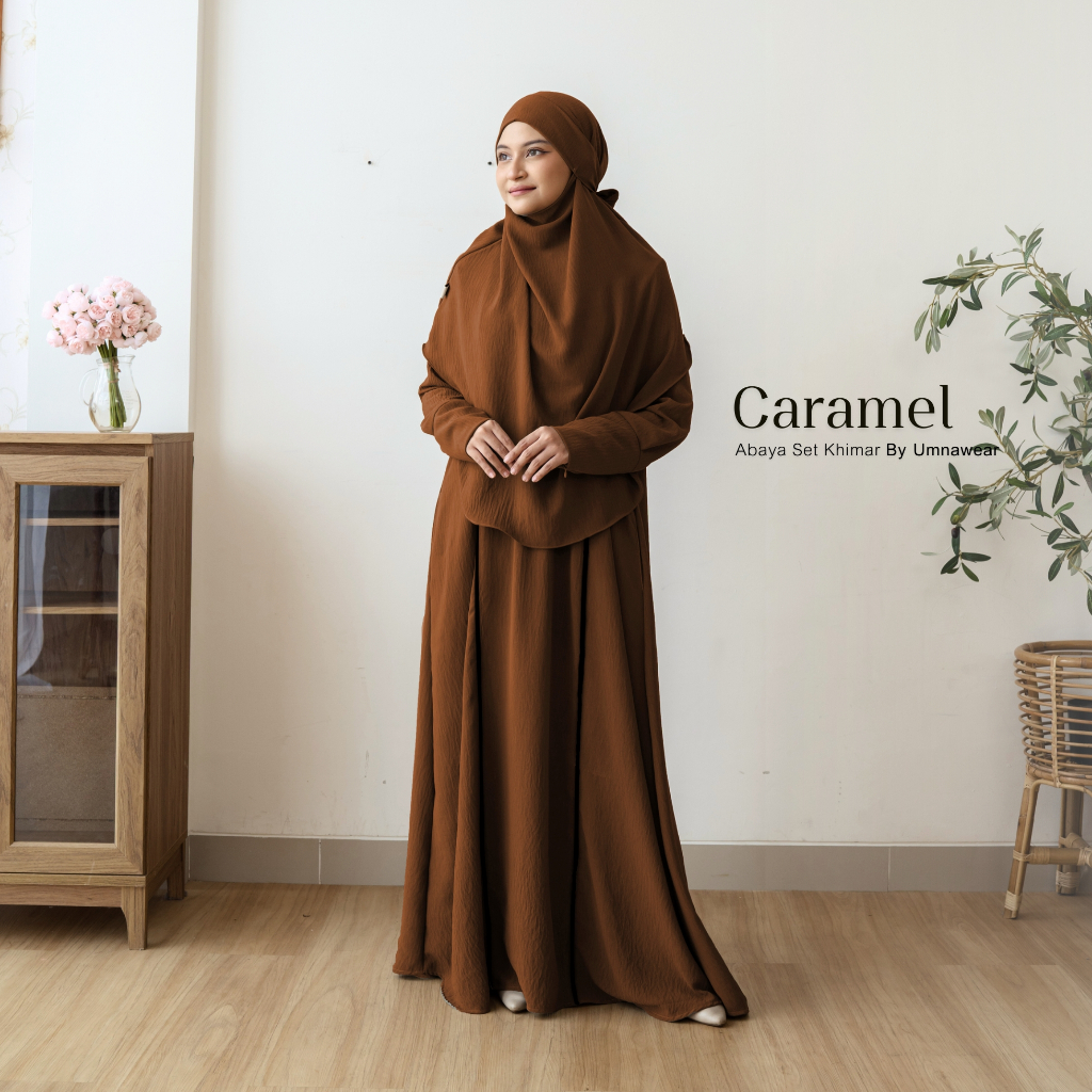 Jual Faheera Abaya Set French Khimar Wanita Gamis Syari Umroh (Abaya List set Hijab) By Umnawear ...