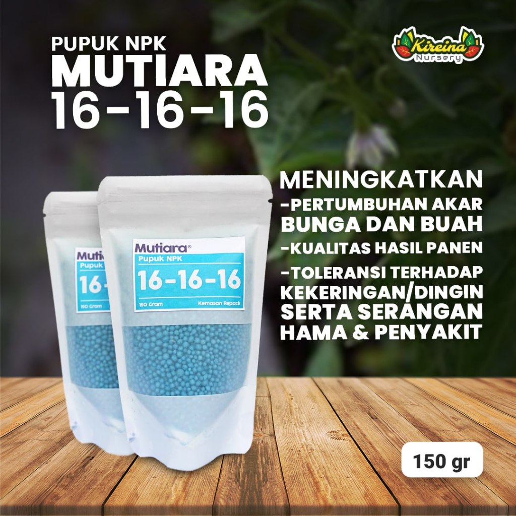 Jual Pupuk NPK Mutiara Biru 16-16-16 Repack 150gram | Shopee Indonesia