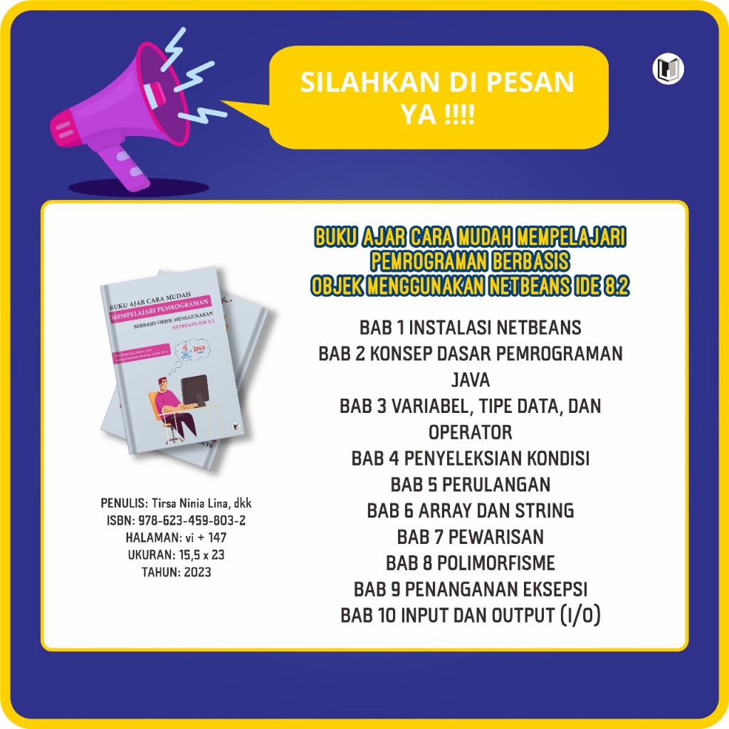 Jual BUKU AJAR CARA MUDAH MEMPELAJARI PEMROGRAMAN BERBASIS OBJEK ...