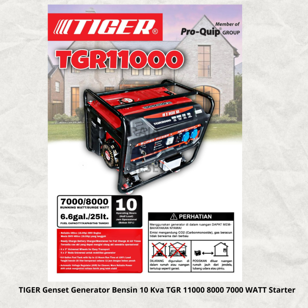 Jual TIGER Genset Generator Bensin 10 Kva TGR 11000 8000 7000 WATT ...