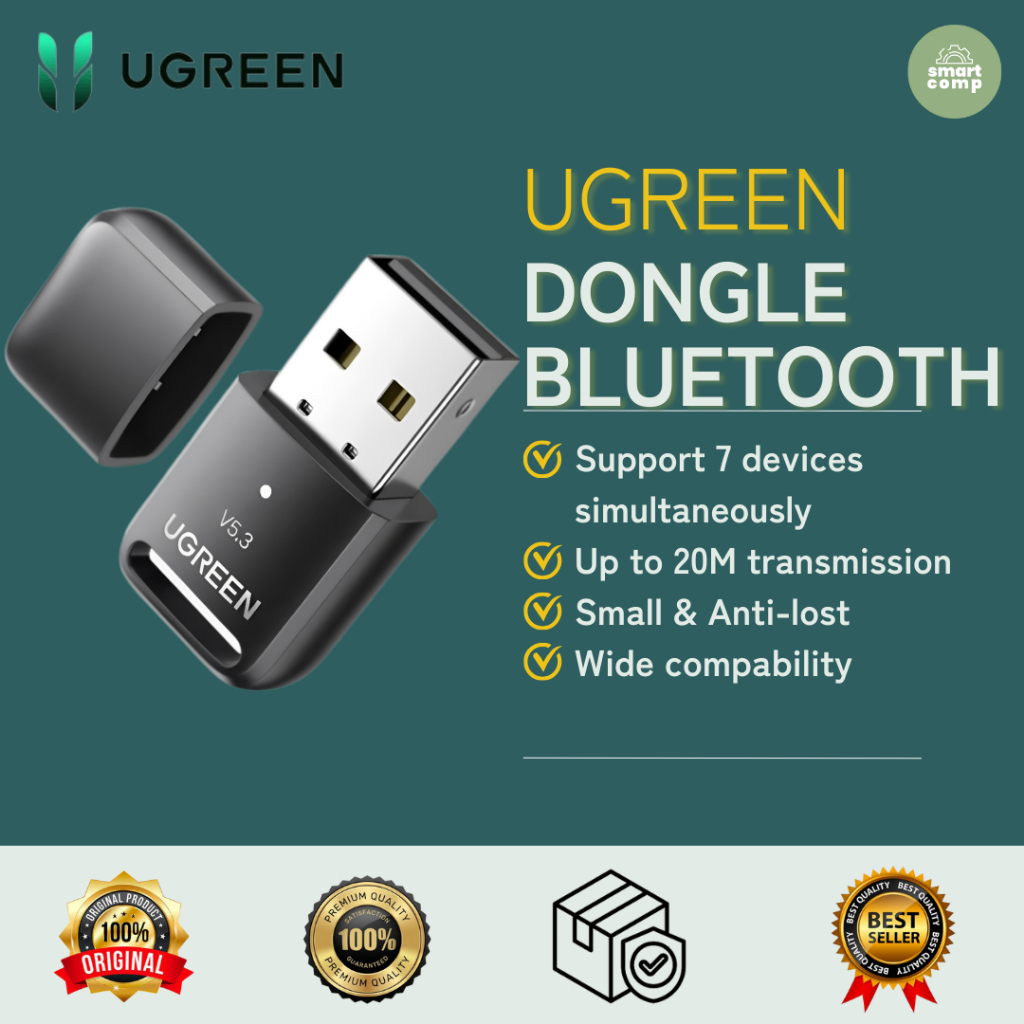 Jual UGREEN Bluetooth 5.3 Adapter USB Black 90225 | Shopee Indonesia