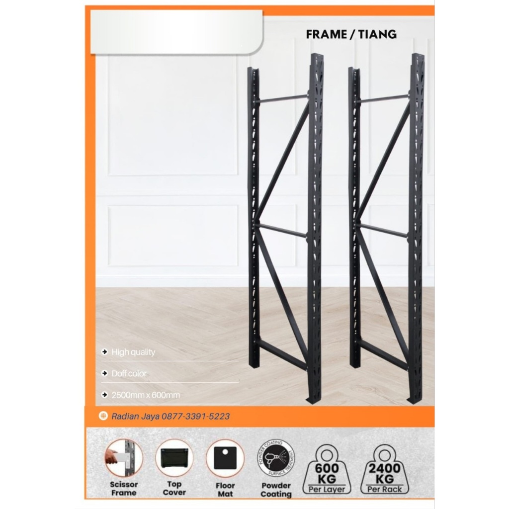 Jual Tiang 600Kg Tinggi 2.5 Meter - Frame / Tiang Tambahan rak gudang ...