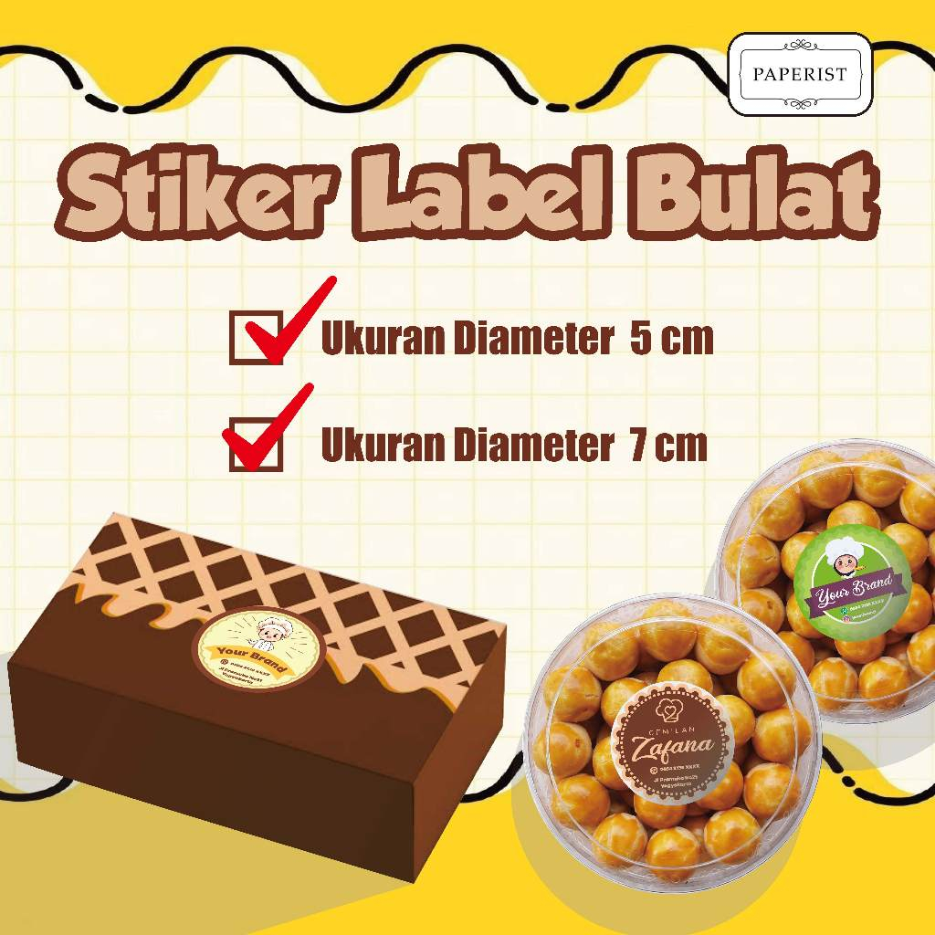 Jual Sticker Toples Kue / Stiker Label Kemasan Makanan / Stiker Chromo ...