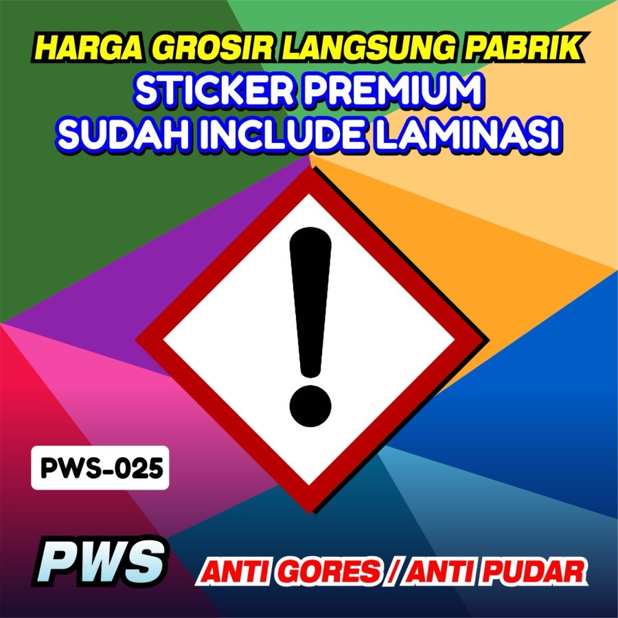 Jual Sticker Sign Tanda Seru Limbah B3 / Stiker Tanda Seru Peringatan ...