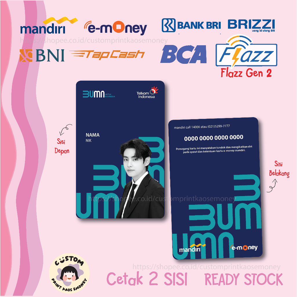 Jual KARTU E MONEY E TOLL ID CARD TELKOM INDONESIA BUMN MANDIRI EMONEY ...