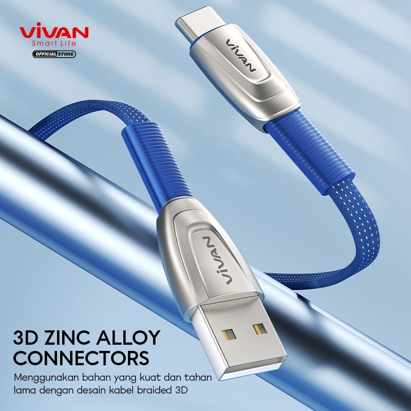 Jual VIVAN Kabel Data Type-C Fast Charging 3A - 1M - BTK C | Shopee ...