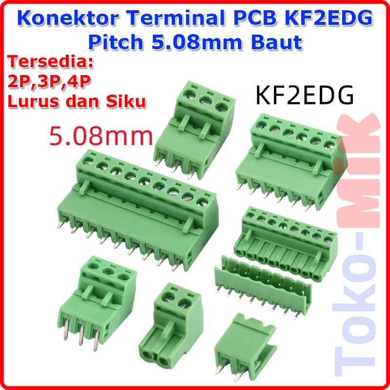 Jual Konektor Terminal Block Baut Skrup PCB KF2EDG Pitch 5.08mm 300V ...