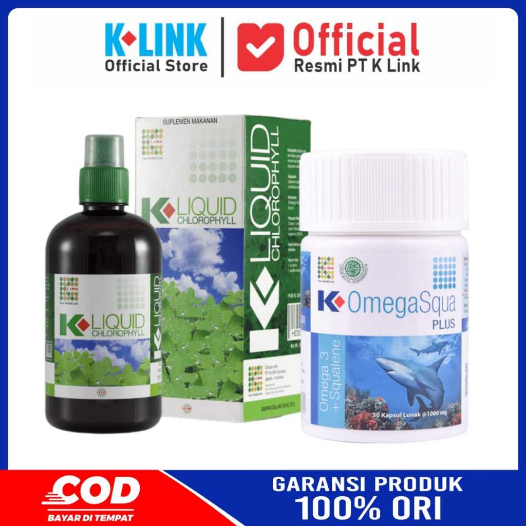 Jual KLOROFIL K LINK CHLOROPHYLL + OMEGA SQUA PLUS KLINK + EKSTRA ...