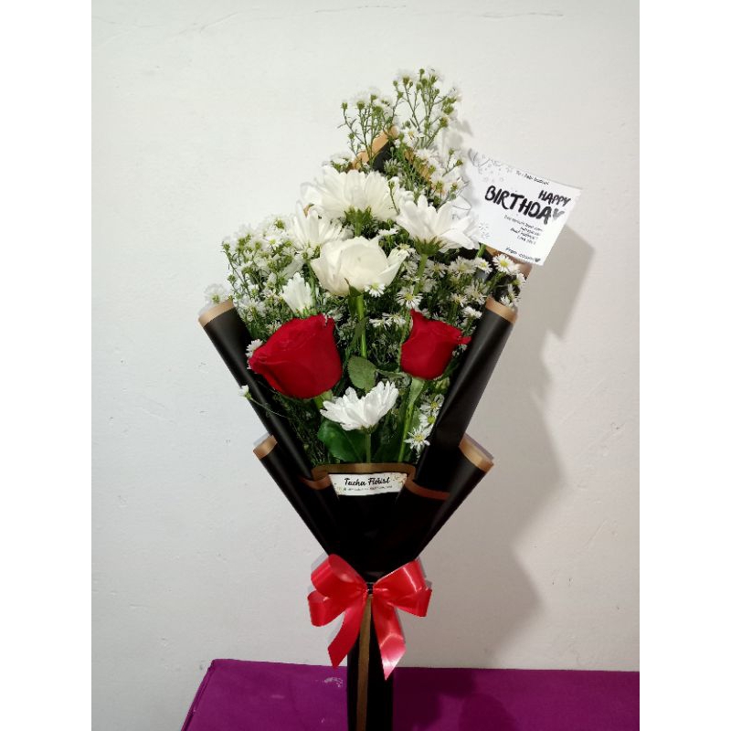 Jual Buket bunga mawar 3 asli segar CIMAHI BDG PADALARANG | Shopee ...