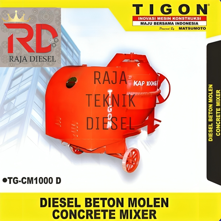 Jual Beton Molen Concrete Mixer Semen TIGON 1000 Liter ORIGINAL | Shopee Indonesia