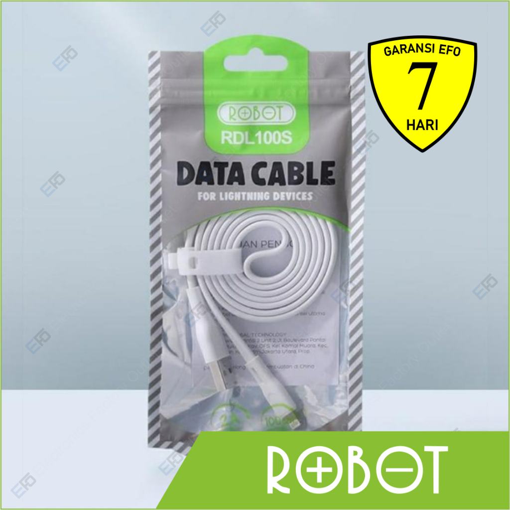 Jual Kabel Data iPhone Robot 2A RDL100S - 100cm Lightning Apple RDL 100 ...
