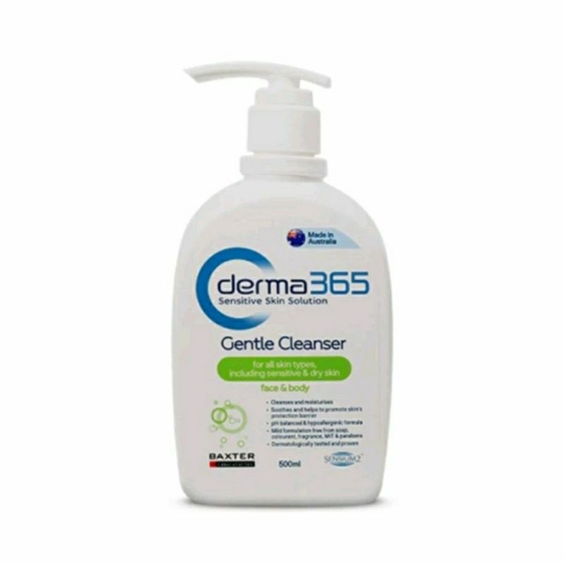 Jual Derma 365 Gentle Cleanser 500 ml/250 ml | Shopee Indonesia