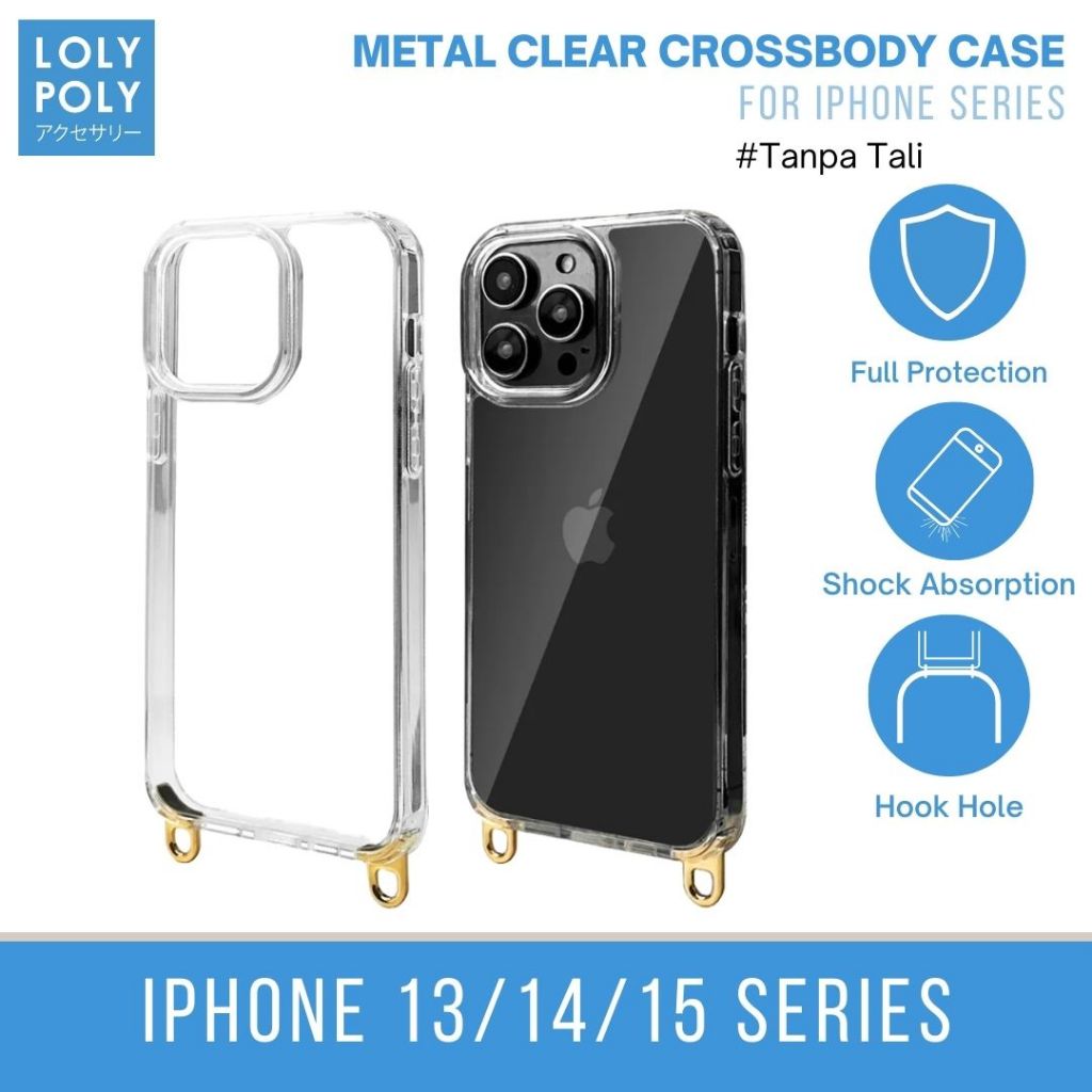 Jual LOLYPOLY Metal Sling Case Clear Crossbody Case For iPhone Series ...