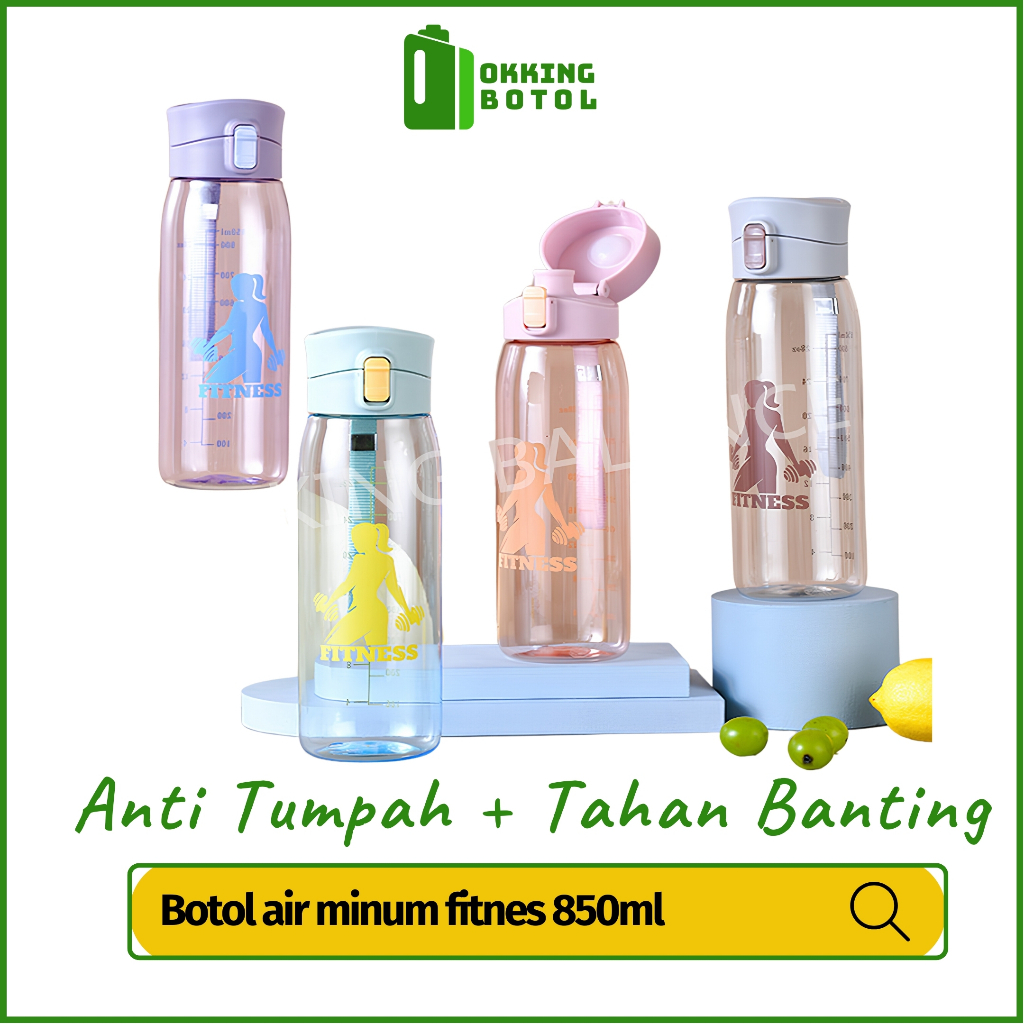 Jual Botol air minum gambar fitnes 850ml | Tempat air minum olahraga ...