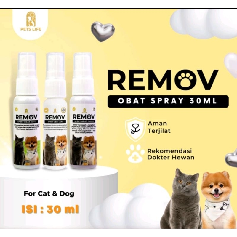 Jual REMOV Obat Spray Kutu Luka Jamur Anabul 30 ML | Shopee Indonesia