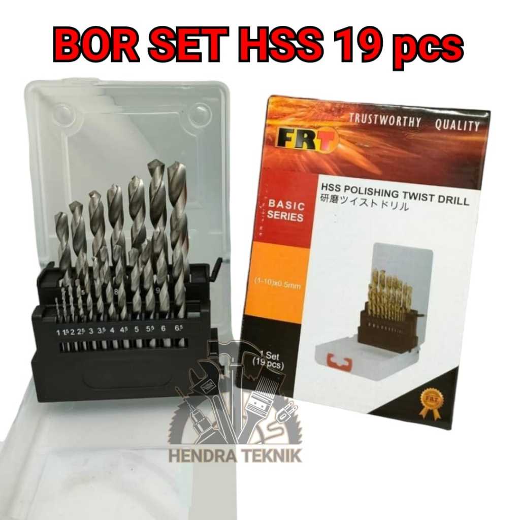 Jual MATA DRILL SET 19 BUAH MATA BOR BESI SET 1 - 10MM 19PCS MURAH ...