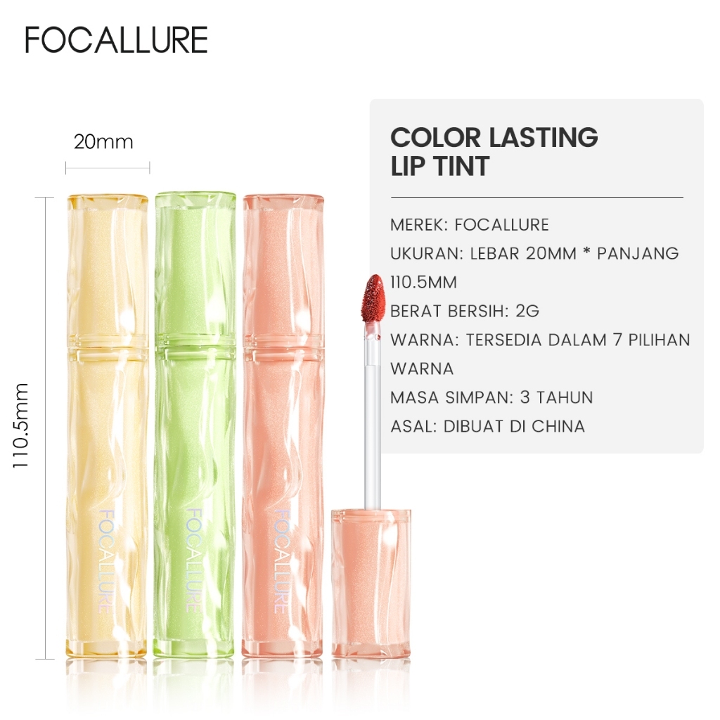 Jual FOCALLURE Watery To Blur Lip Tint tahan lama Lembab Pro-ink ...