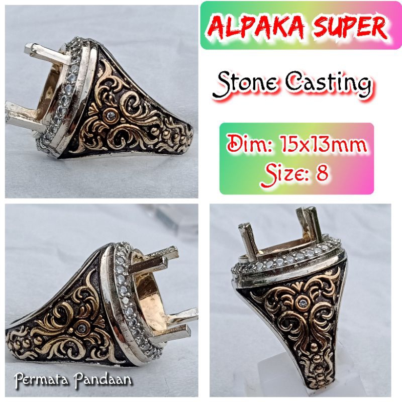 Jual emban batu akik dan permata alpaka super stone casting tabur ...