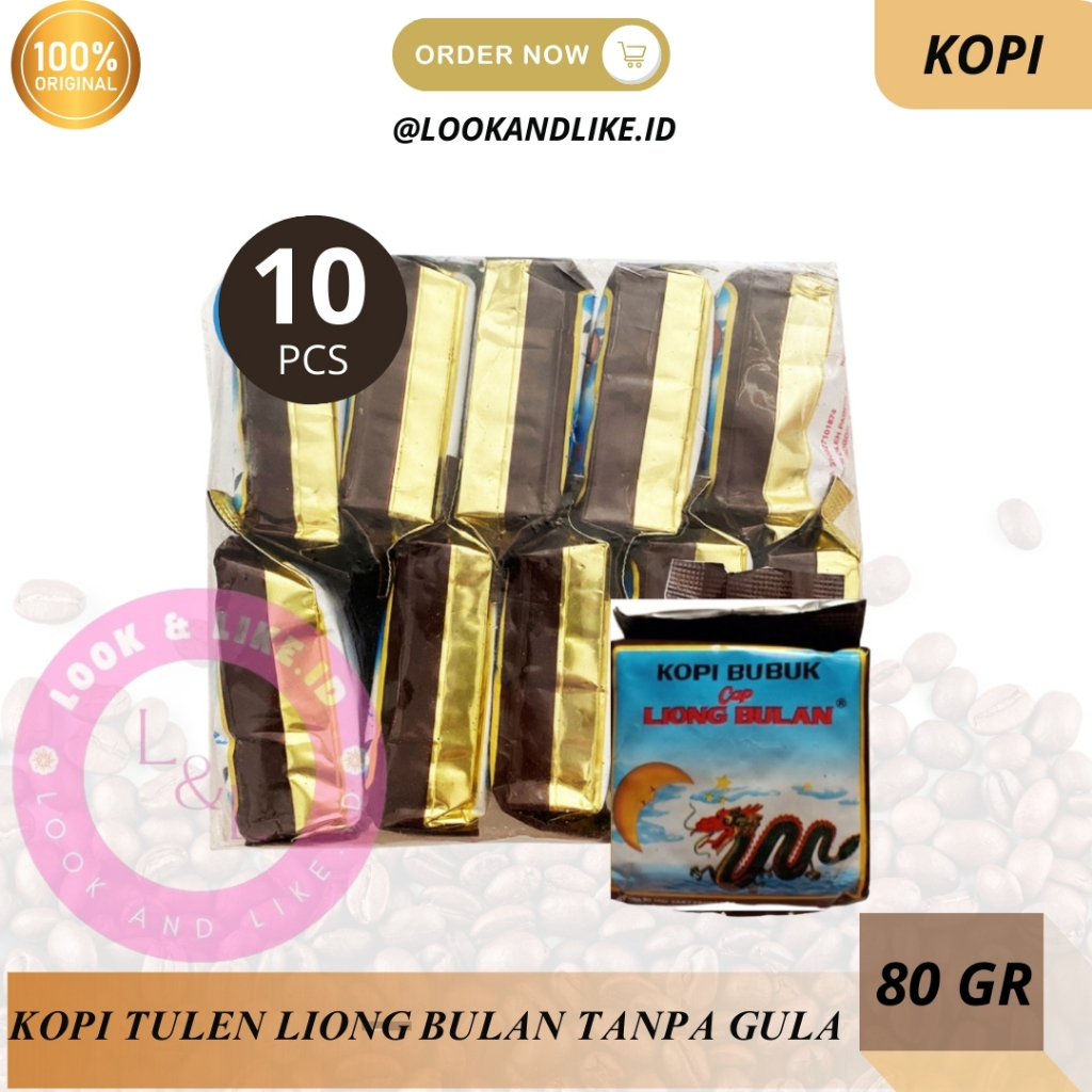 Jual Kopi Liong Bulan Isi 10 Bungkus x 80gr Tanpa Gula Kopi Legendaris ...