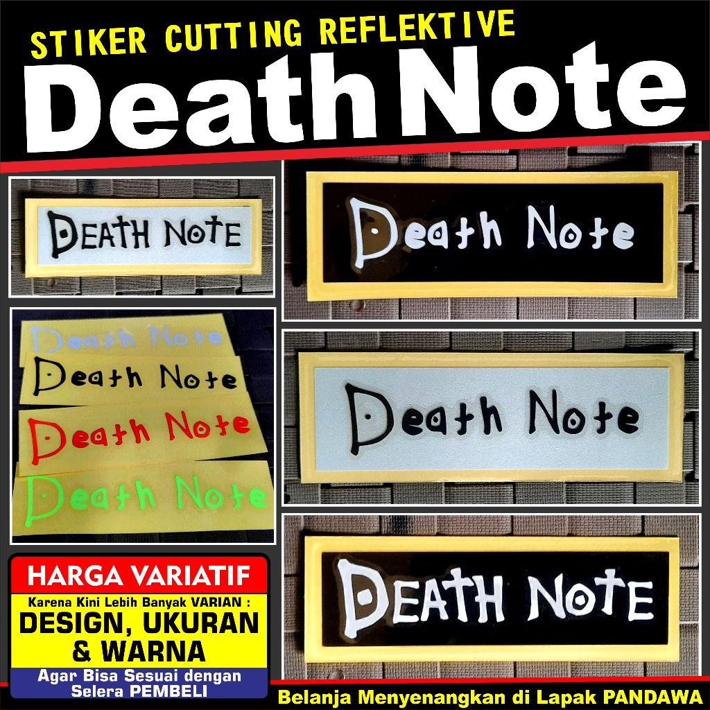 Jual Stiker Cutting Reflektive Tulisan : " DEATH NOTE " | Shopee Indonesia