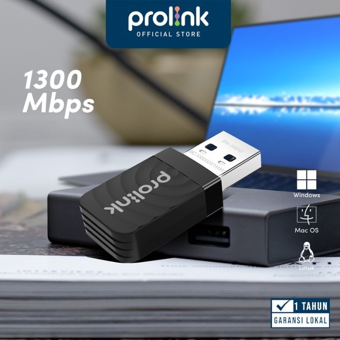 Jual Populer PROLINK AC1300 USB WIFI ADAPTER 1300Mbps WIRELESS DUAL ...