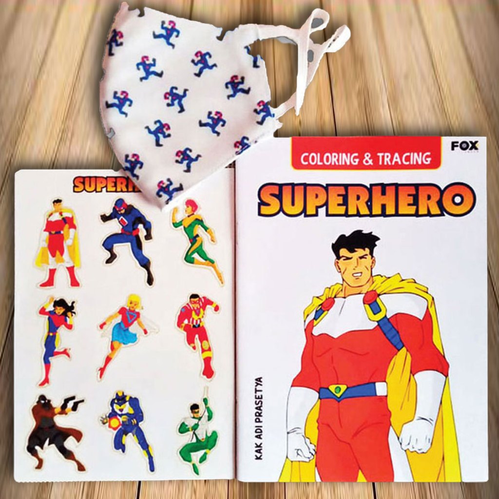 Jual PAKET MEWARNAI SUPERHERO PLUS MASKER DAN STIKER | Shopee Indonesia