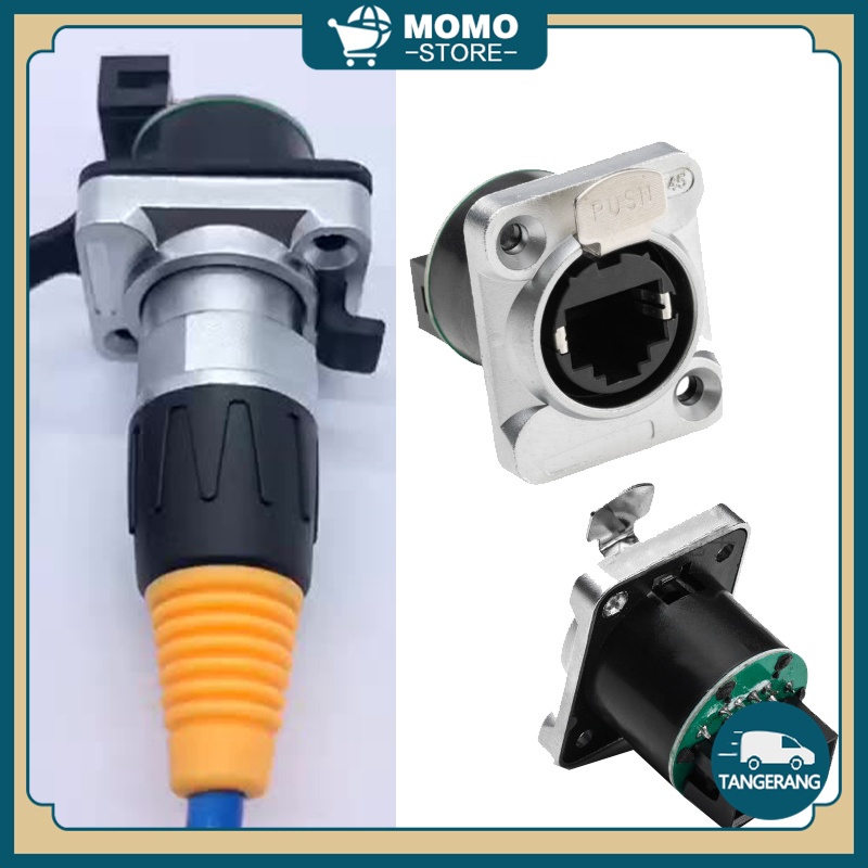 Jual Konektor EtherCON Chasis Panel PCB RJ45 8Pin Untuk Disolder ...