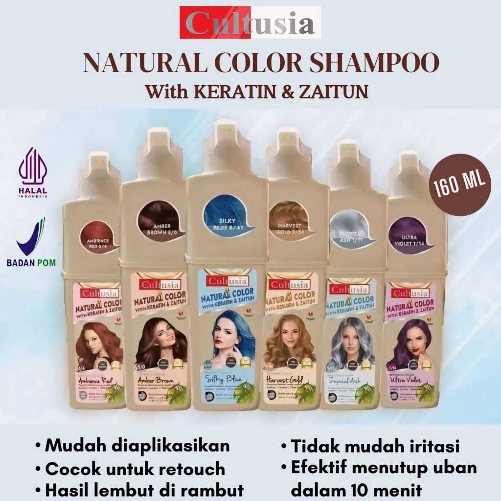 Jual Cultusia Natural Color Shampo Pewarna Rambut (160 ml) | Shopee ...
