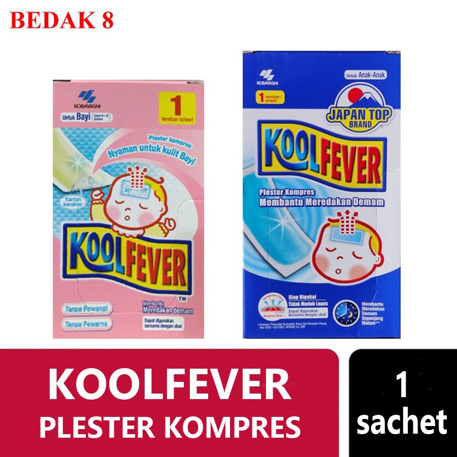 Jual KOOLFEVER Bayi | Anak-anak | Kool Fever | Plester Kompres Demam Sachet | Shopee Indonesia