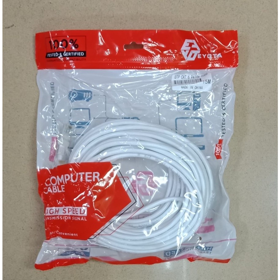 Jual kabel lan Eyota 10m cat 6e 10 meter Cable cat6 original 10meter ...