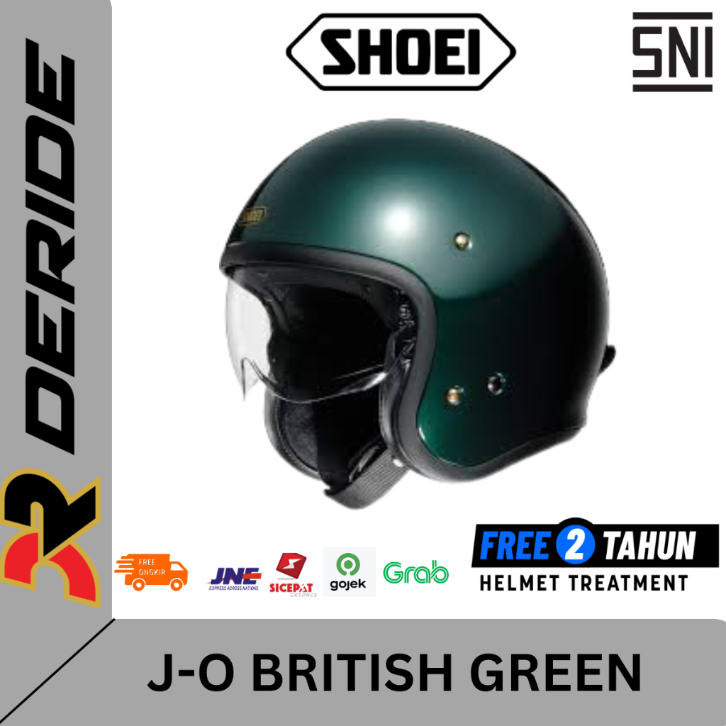 Jual Shoei JO British Green J-O Half Face Retro Classic SNI Original | Shopee Indonesia
