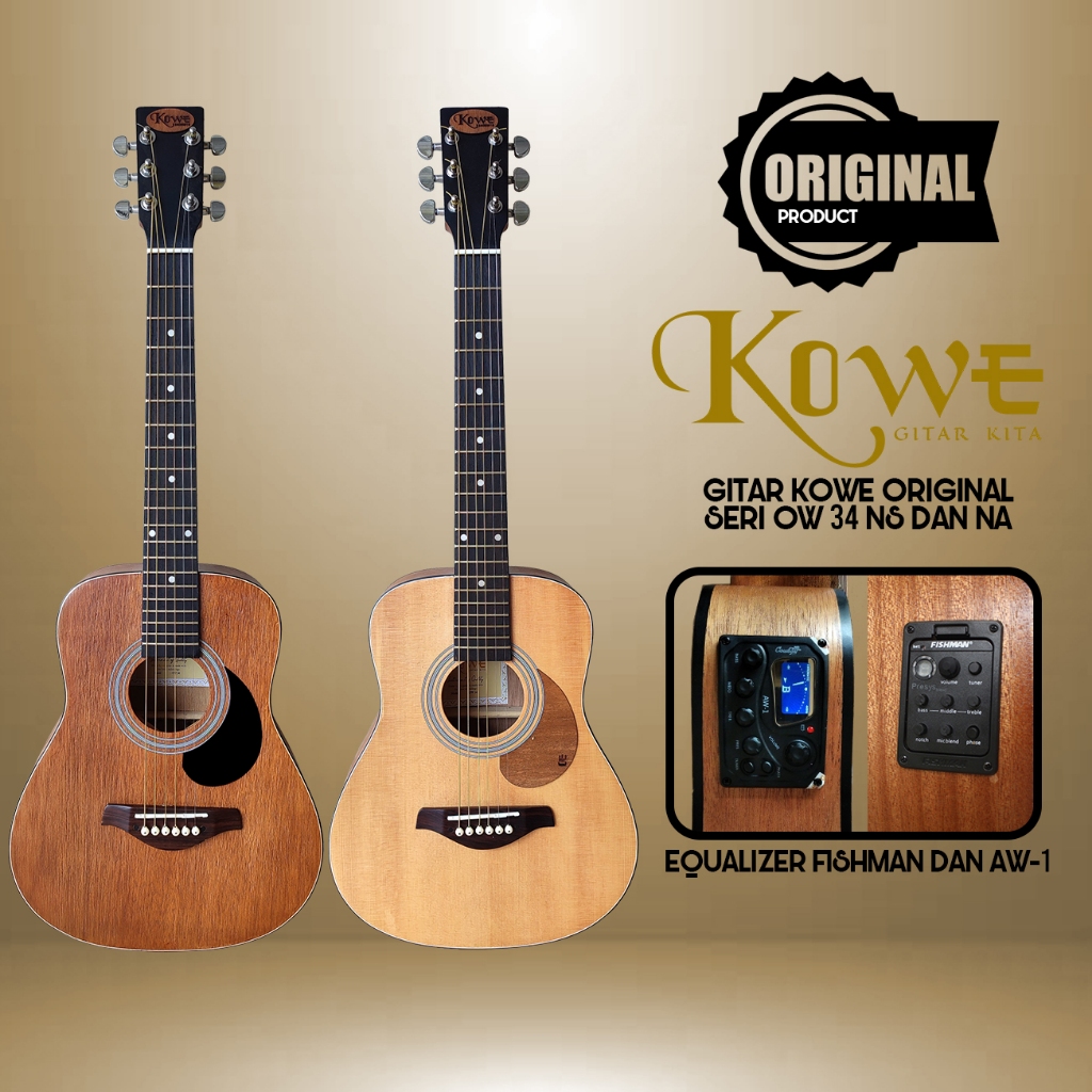 Jual Paket Hemat Gitar Akustik PRO Merk KOWE ORIGINAL Ukuran 3/4 ...