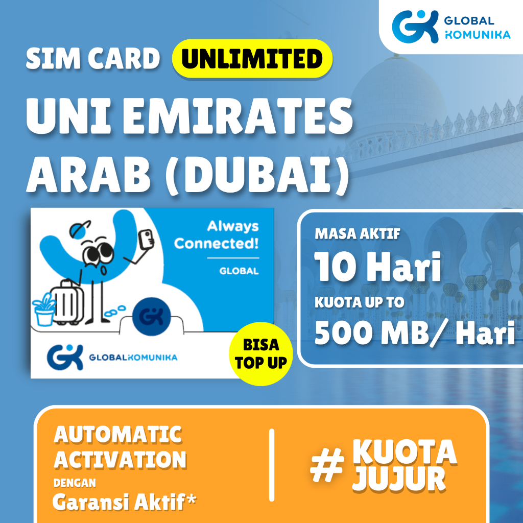 Jual Simcard Dubai UAE | Uni Emirat Arab | Unlimited Data Sim Card ...