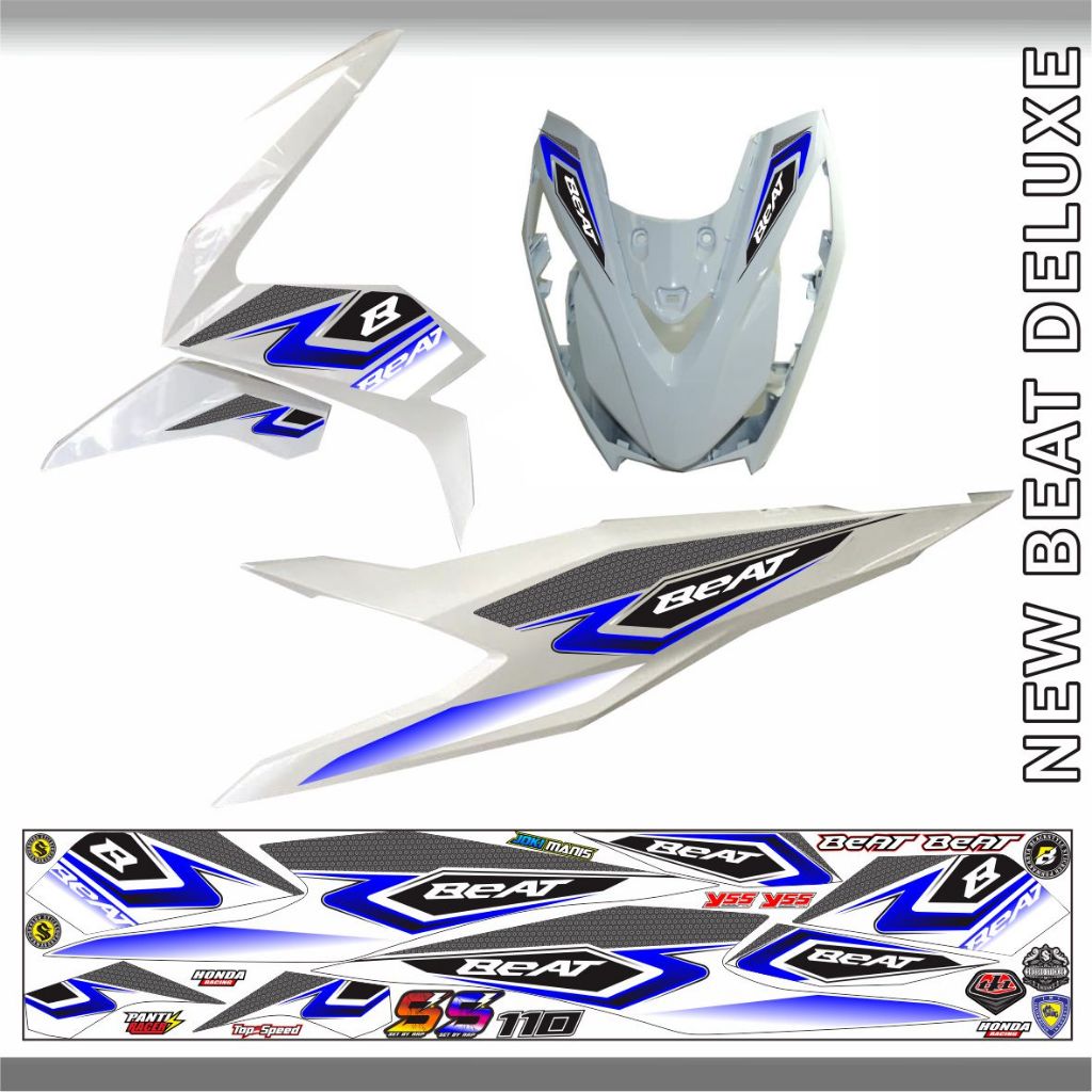 Jual COD STIKER STRIPING VARIASI MOTOR HONDA BEAT DELUXE CBS ISS MODEL ...