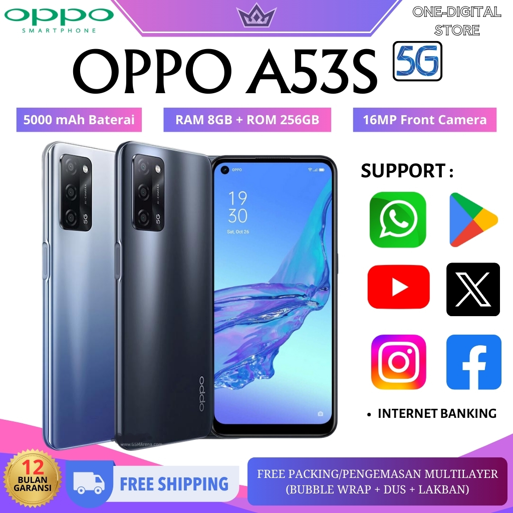 Jual Oppo A53S 5G Capacity RAM 8GB & ROM 256GB ORI Android Baterai 5000 ...