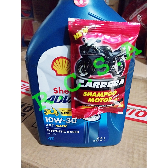 Jual OLI SHELL ADVANCE AX7 SCOOTER 10W-30 0,8 LITER - ORIGINAL SHELL ...