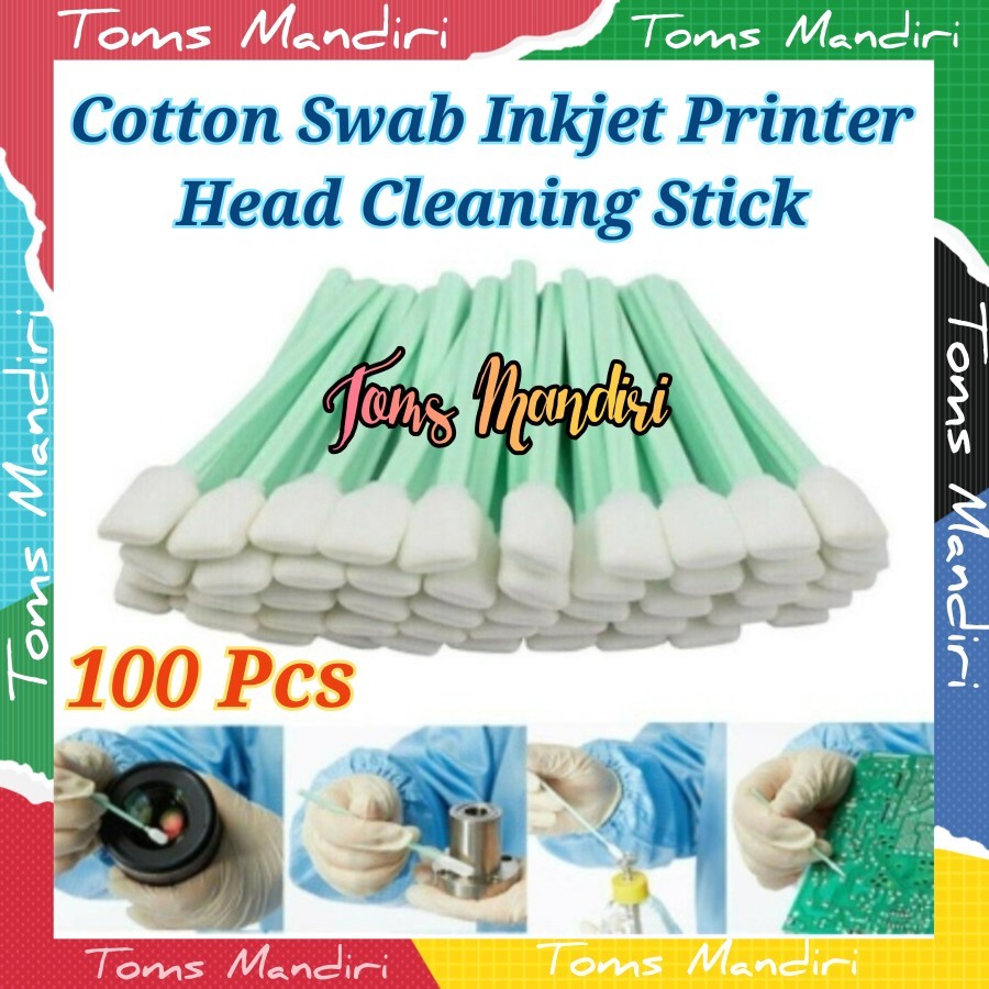 Jual Cotton Swab Inkjet Printer Head Cleaning Stick Per 100 Pcs ...