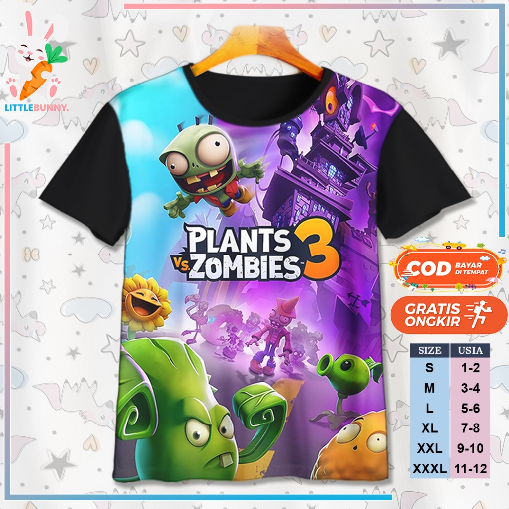 Jual BAJU KAOS ANAK 3D GAME PLANTS VS ZOMBIES - 3 VIDEO GAME | Shopee ...