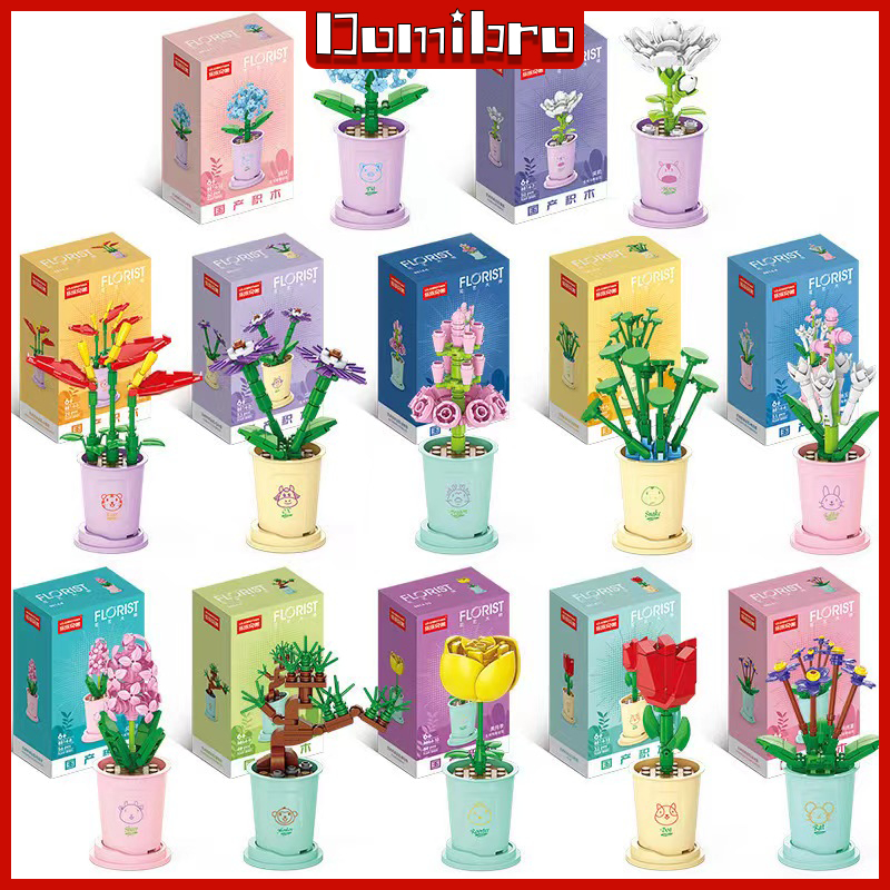 Jual Mainan Bunga DIY Buket Bunga 8814 Seri Nano Block Flower Susun ...
