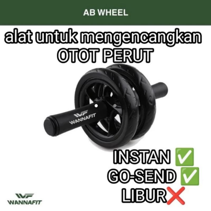 Jual Ab wheel wannafit ab roller double wheel alat Latihan otot perut ...