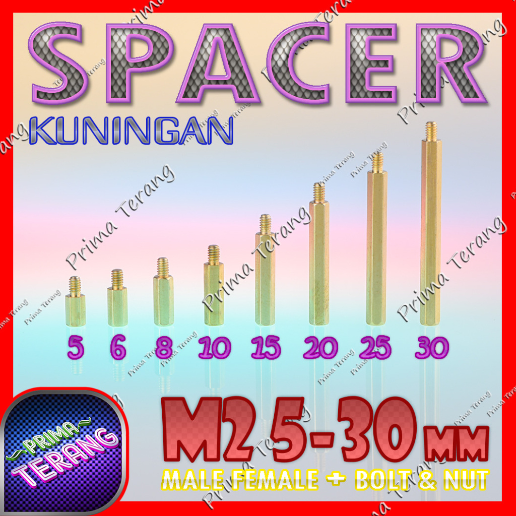 Jual Spacer Kuningan M2 Male Female 5 6 8 10 15 20 25 30 mm M2xL+3mm MF | Shopee Indonesia