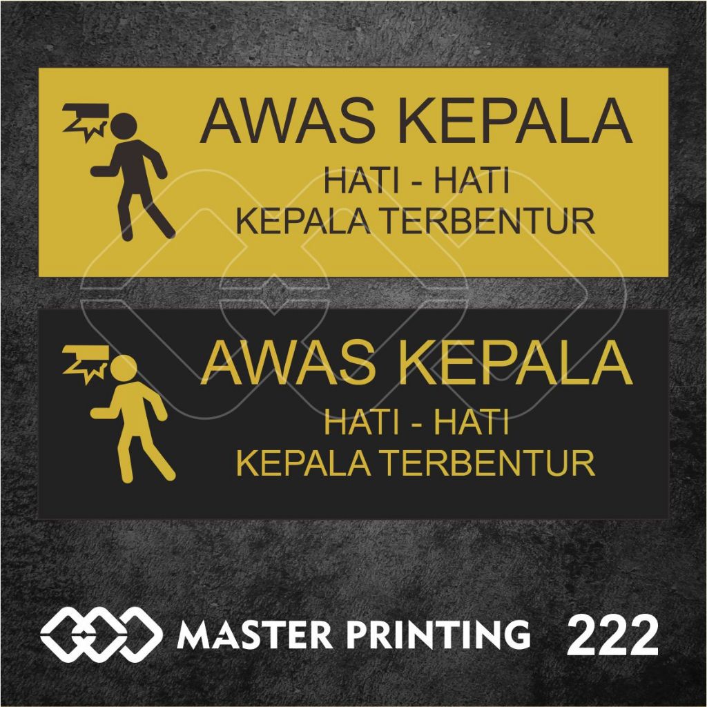 Jual 222 - Stiker Awas Kepala, Hati-hati Kepala Terbentur, Sticker ...
