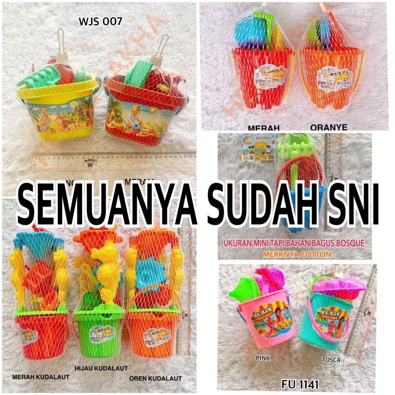 Jual (PRODUK BER-SNI) MAINAN BEACH TOYS JALA KECIL DENGAN EMBER WARNA ...