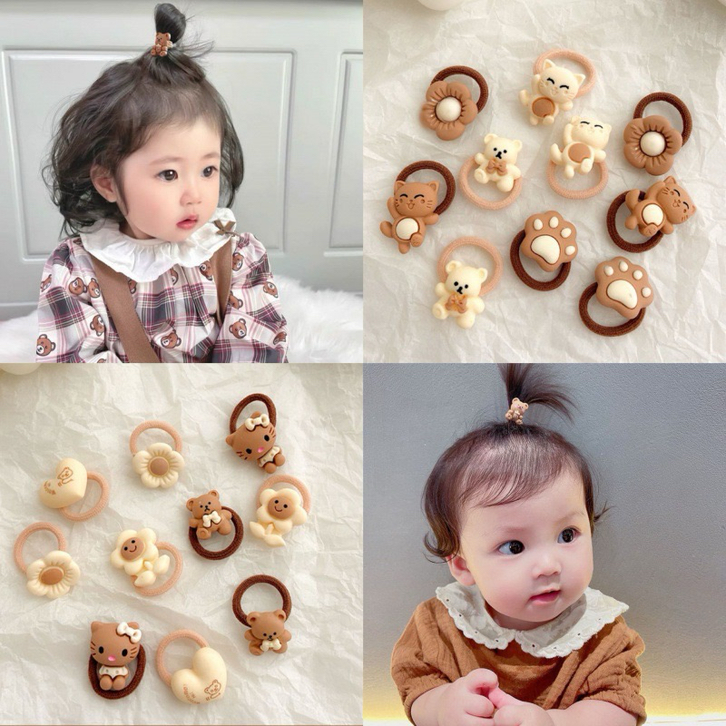 Jual 10PCS / SET IKAT RAMBUT ANAK KOREA KARAKTER beruang permen ...