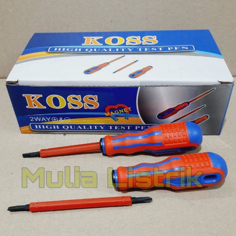 Jual Tes pen koss gagang karet anti pecah / tespen - & + bolak balik ...