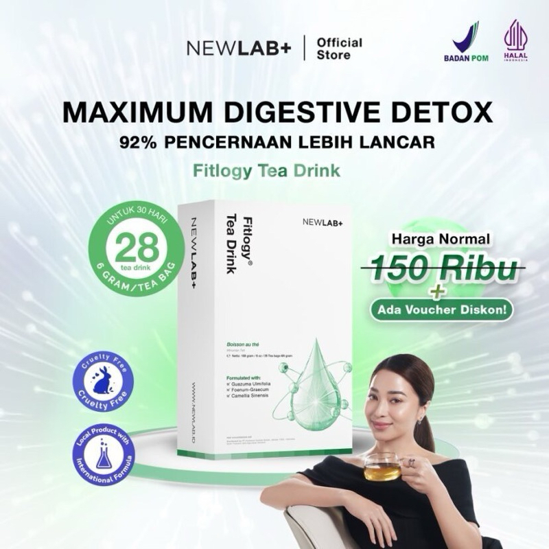 Jual Newlab teh tea 28 Teabag detox Newlab+ New lab minuman slimfazz ...