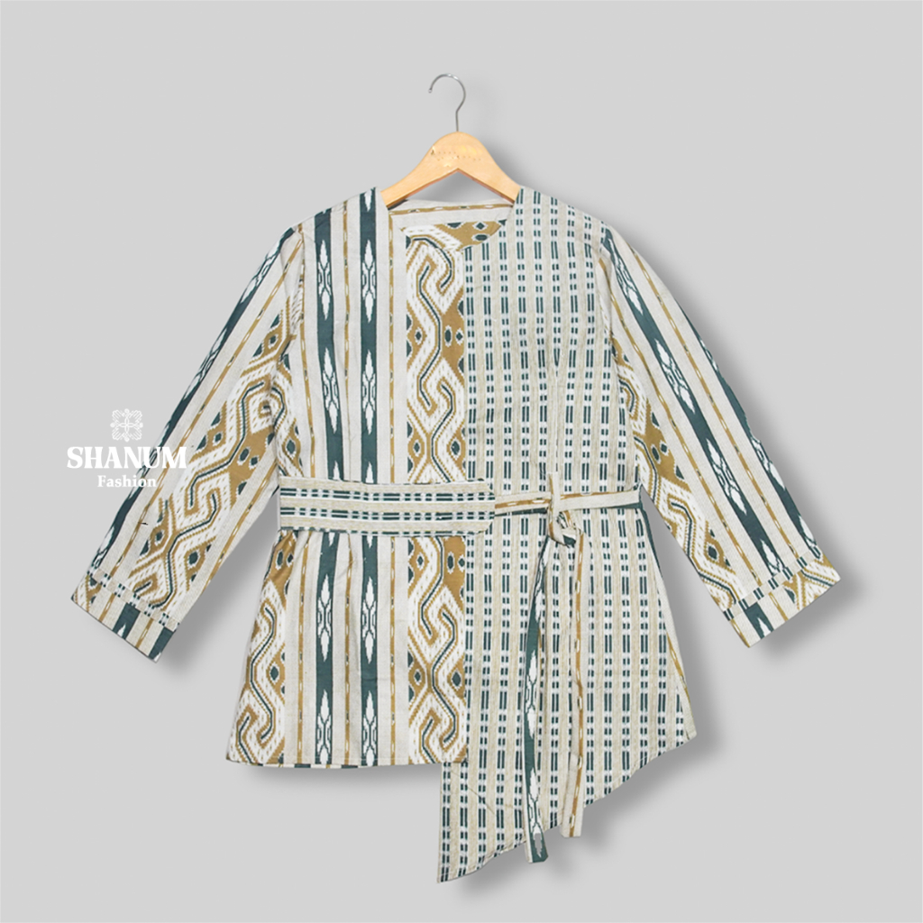 Jual SHANUM Batik Kerja Wanita Modern Lengan 3/4 Panjang Motif Songket ...