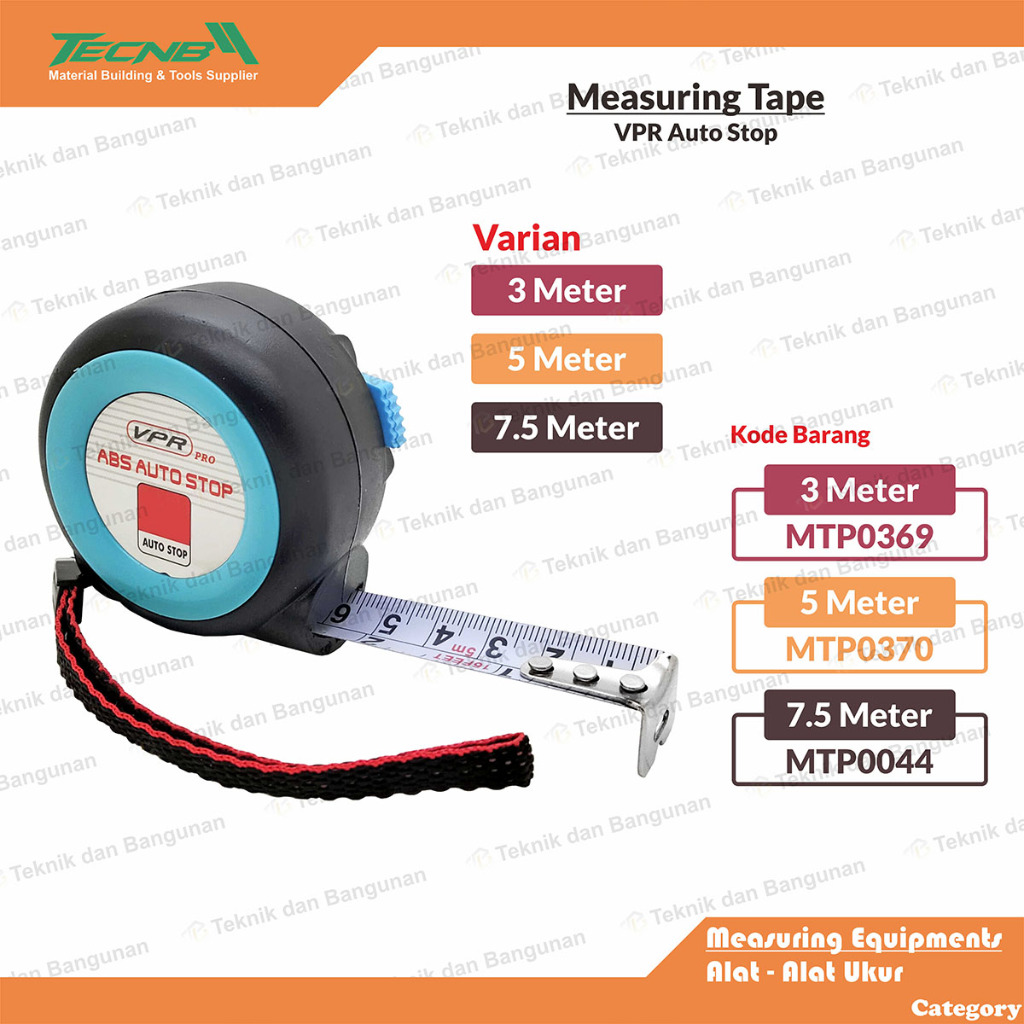 Jual Measuring Tape Rol Meter Meteran 3M 5M 7.5M VPR Auto Stop | Shopee Indonesia