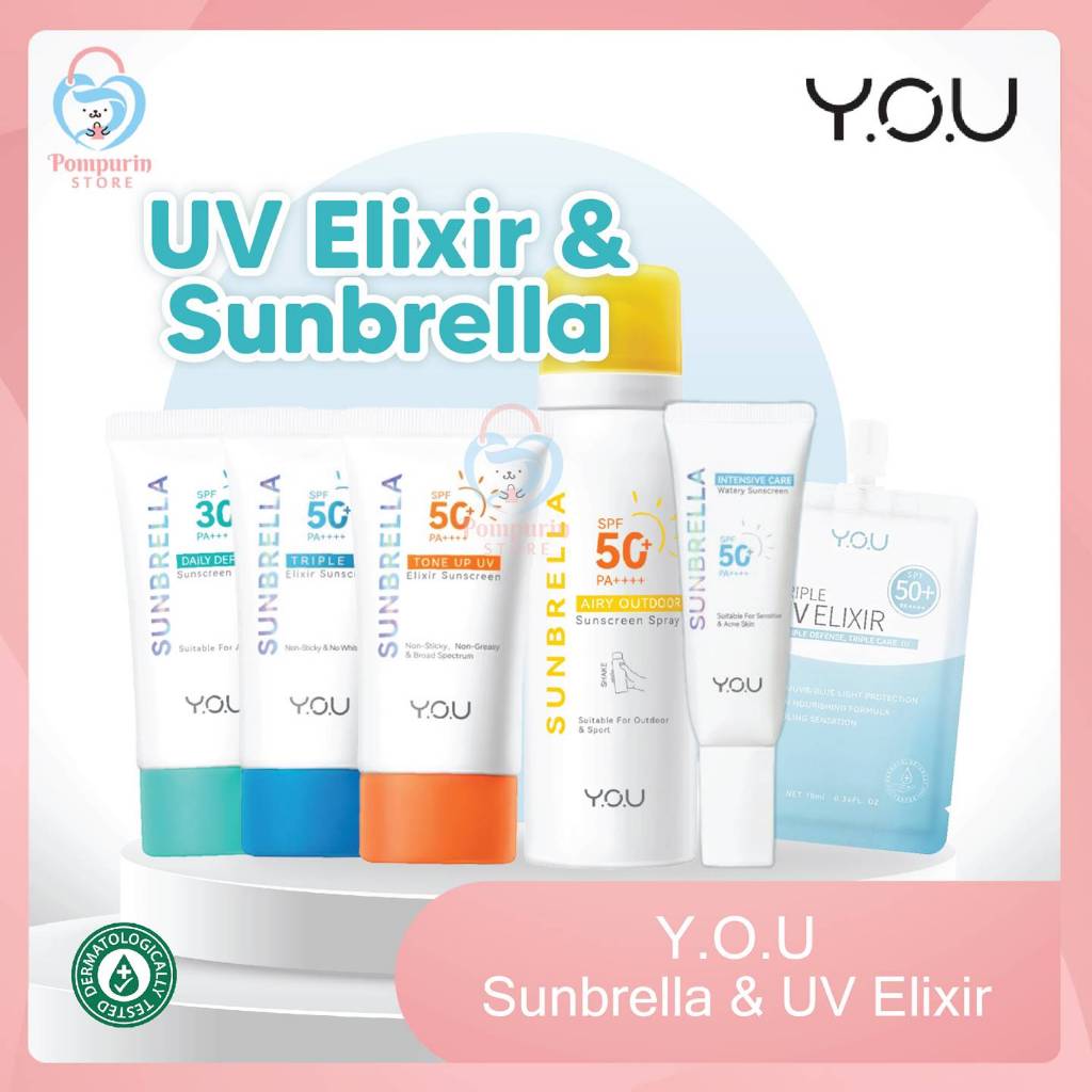 Jual YOU Sunbrella Tone Up UV Elixir SPF 50+ PA++++ / Intensive Care ...