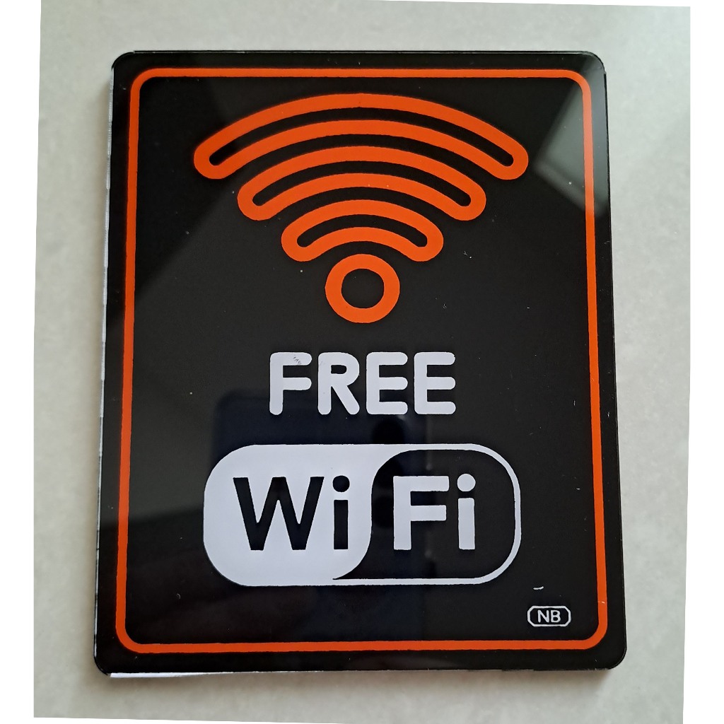 Jual Sign Label Acrylic/Label Akrilik Kecil - Free Wifi (9x11cm ...